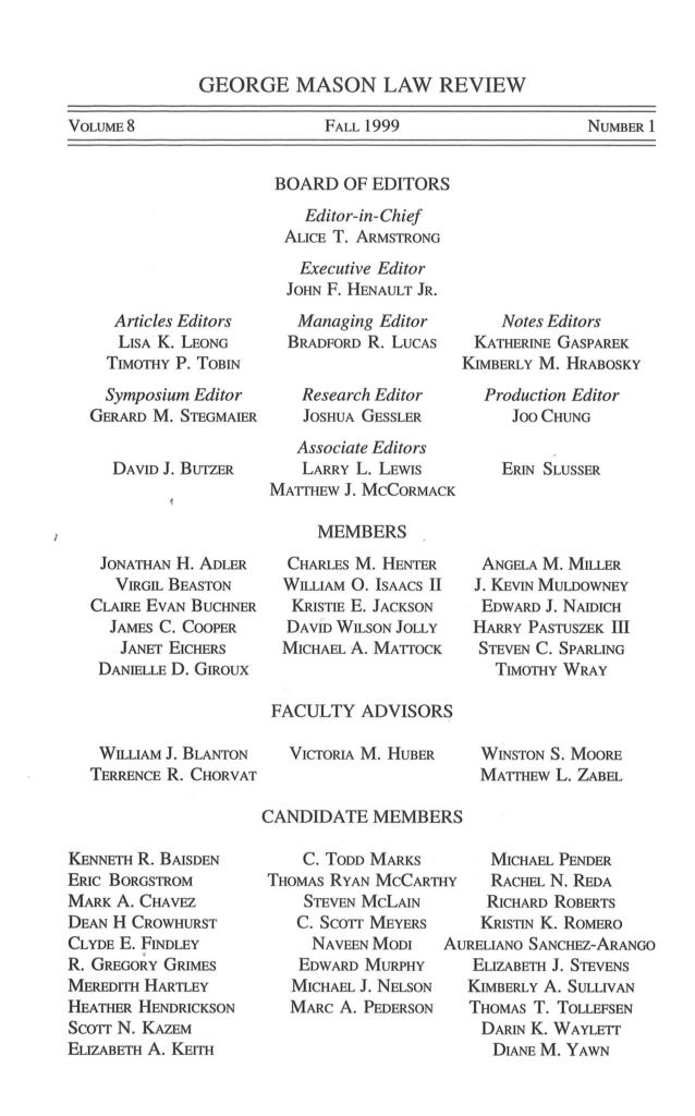 1999-2000 - The George Mason Law Review